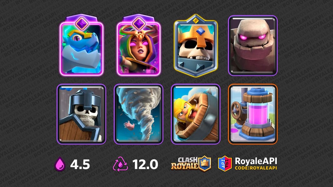 Golem SK Evo EDrag Nado - Barbarian Barrel, Electro Dragon, Elixir ...
