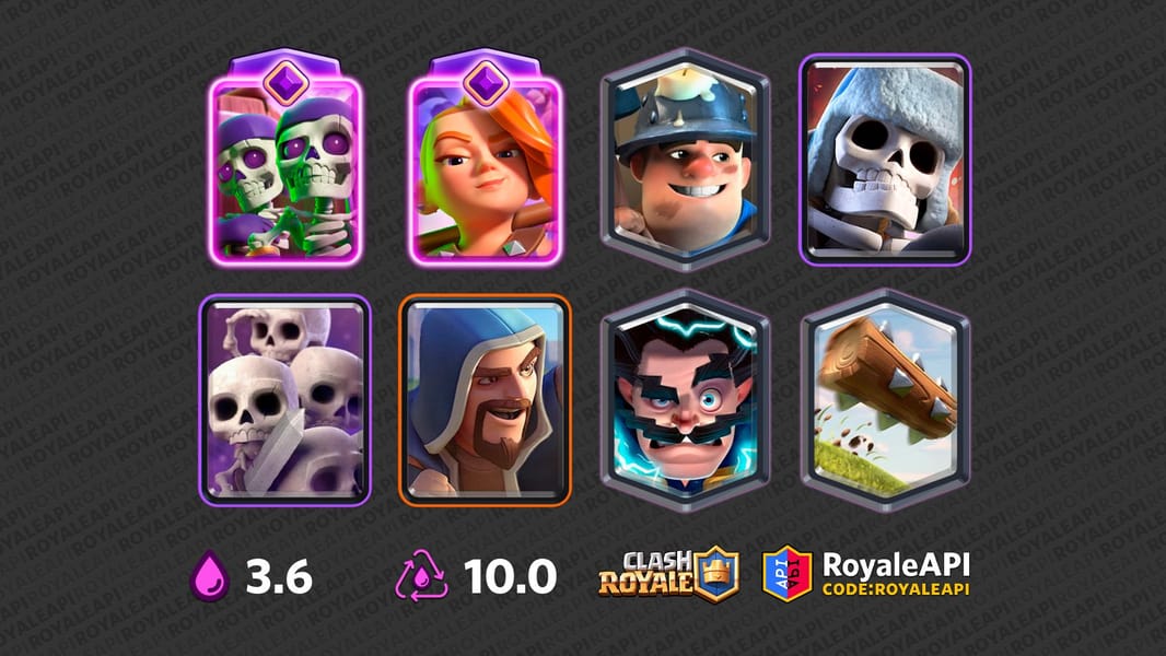 GS Evo WB Double Wizards Evo Valk - Electro Wizard, Giant Skeleton ...