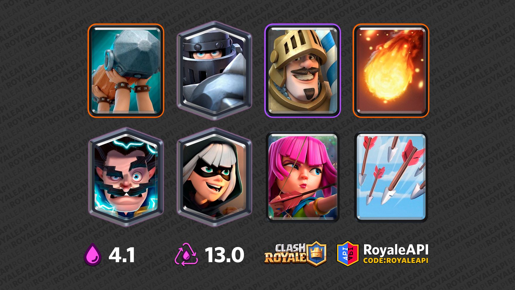 MK Prince EWiz - Archers, Arrows, Bandit, Battle Ram, Electro Wizard, Fireball, Mega Knight ...