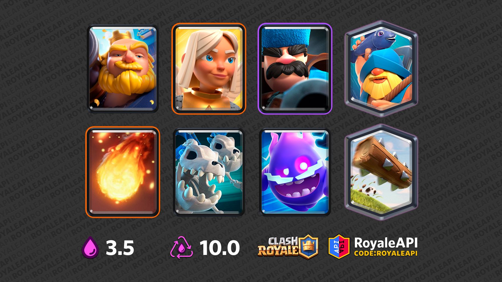 RG SD FishBoy - Battle Healer, Electro Spirit, Fireball, Fisherman, Hunter, Royal Giant ...